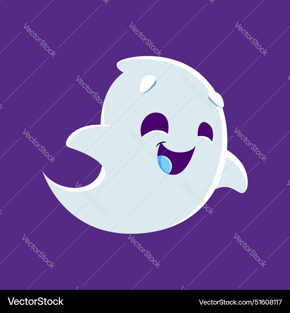 Cartoon halloween ghost smiling monster character Vector Image