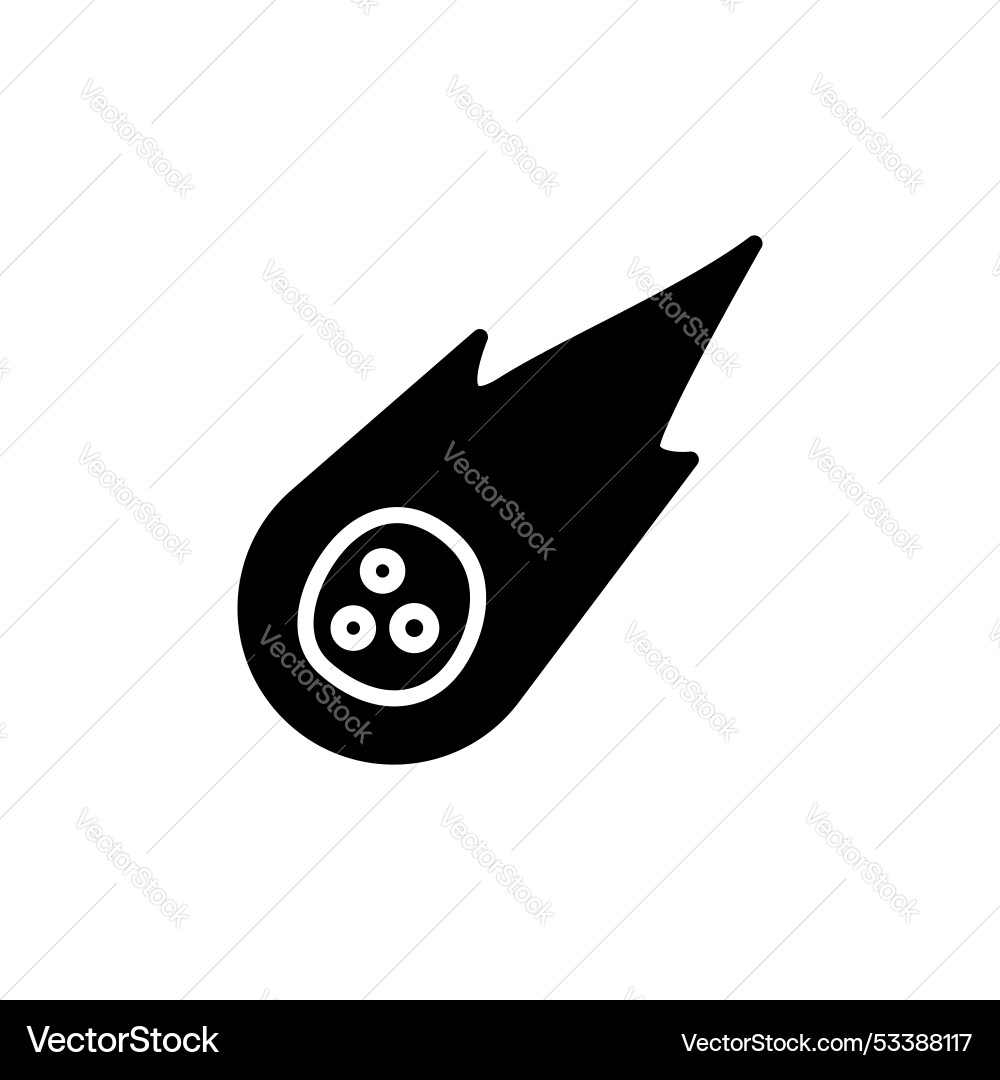 Comet icon set space meteor fire ball with long Vector Image