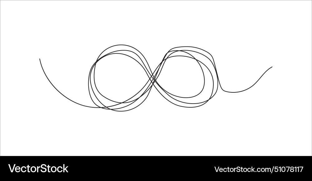 Continuous line infinity icon monoline moebius Vector Image