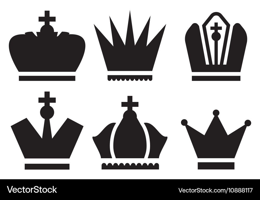 Crown set Royalty Free Vector Image - VectorStock