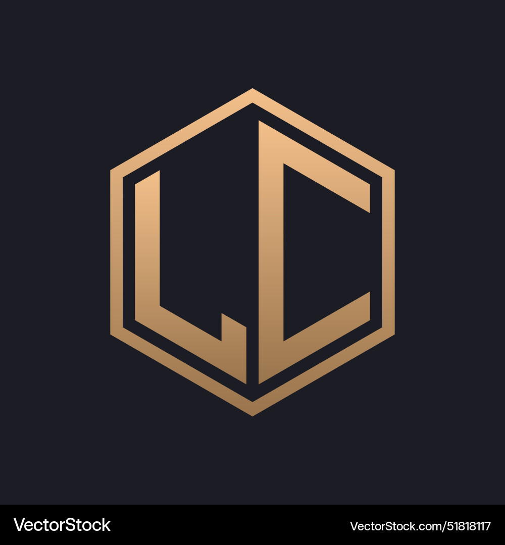 Elegant hexagon letter lc logo design initial Vector Image