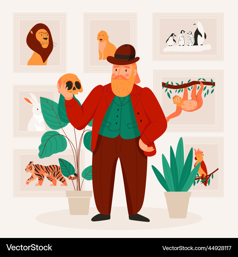 Great scientist darwin Royalty Free Vector Image