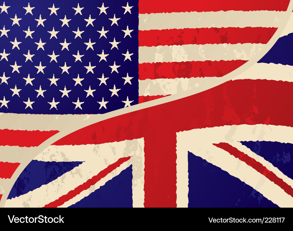 Grunge US-UK Flag Combination Royalty Free Vector Image