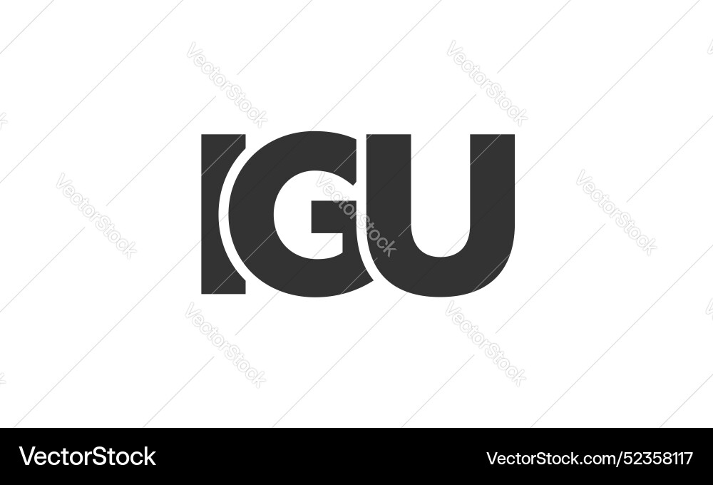 Igu logo design template with strong and modern Vector Image