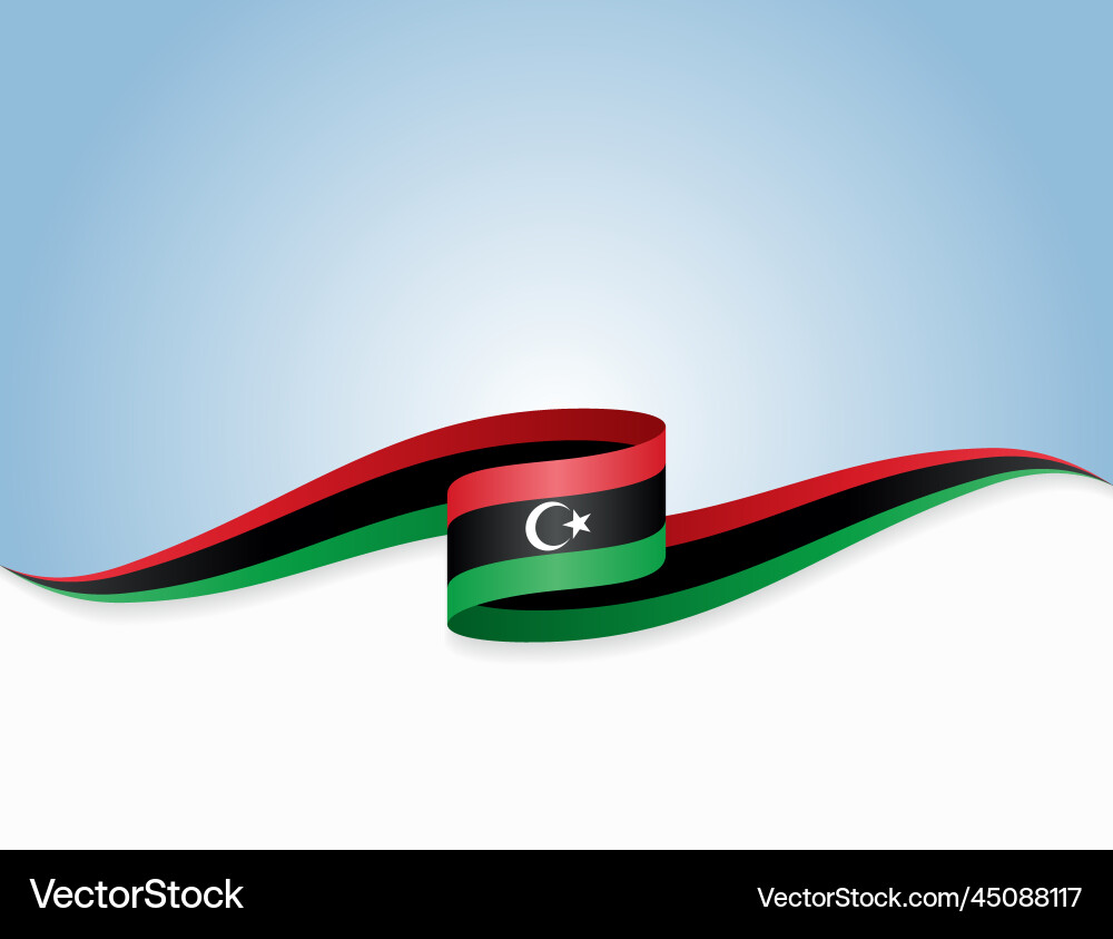 Libyan flag wavy background layout Royalty Free Vector Image
