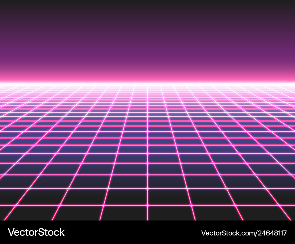 Neon Grid Retro Background Royalty Free Vector Image