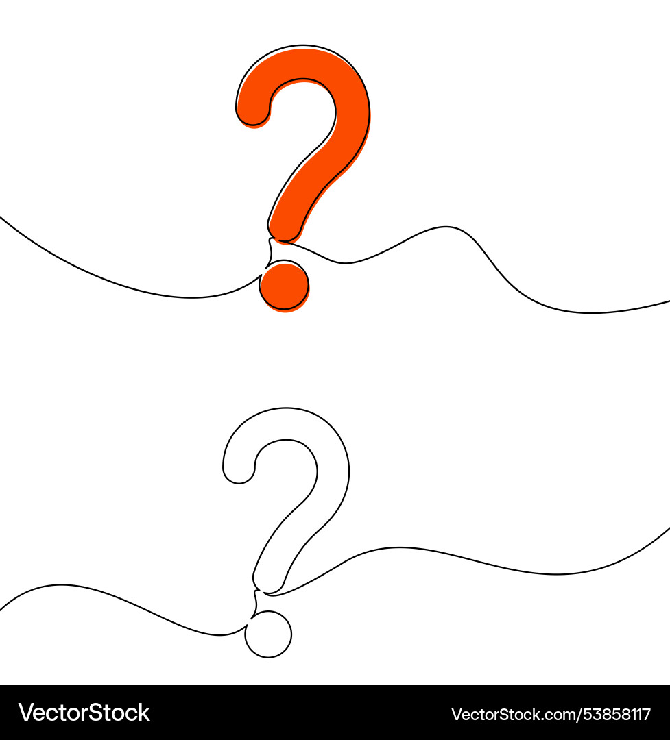 Red and outline question mark icons Royalty Free Vector