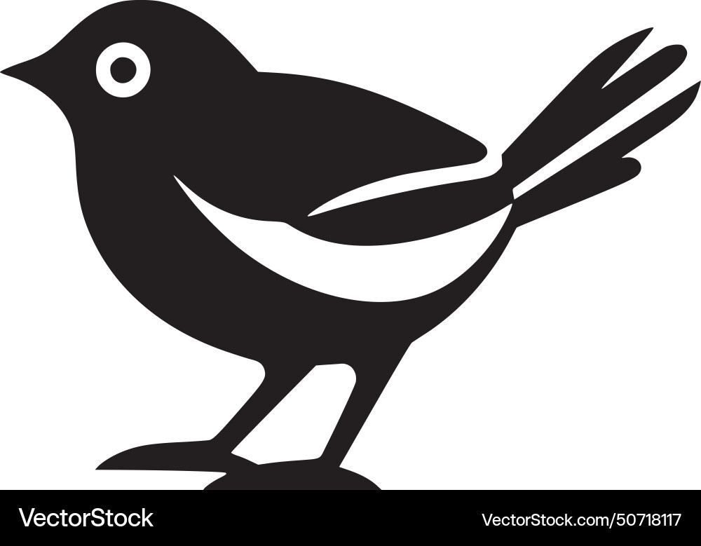Robin bird - minimalist and simple silhouette Vector Image