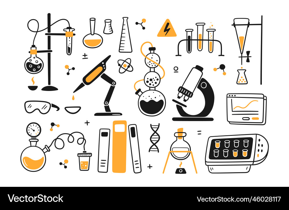 Science Lab Experiment - Chemistry Doodle Vector Image