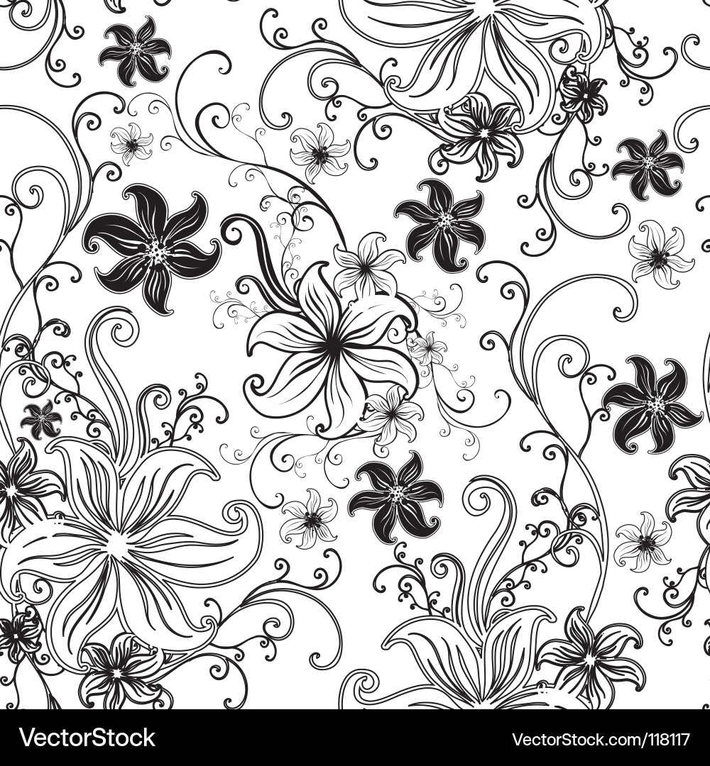 Seamless floral twirled pattern Royalty Free Vector Image