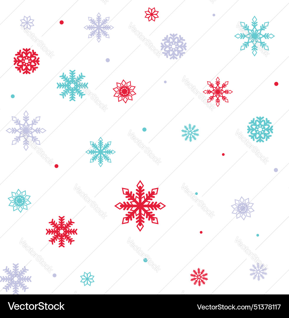 Snowflakes seamless pattern Royalty Free Vector Image