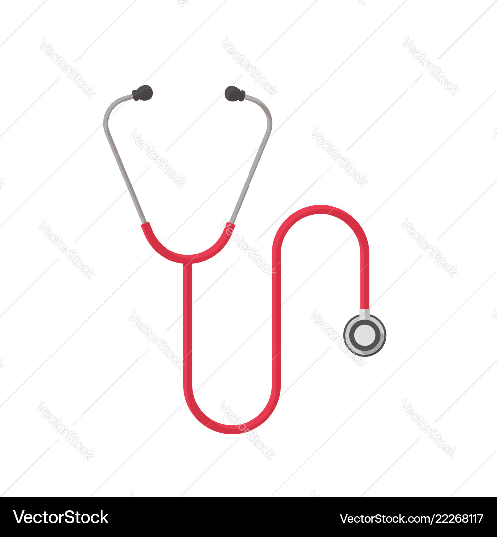 Stethoscope isolated flat Royalty Free Vector Image
