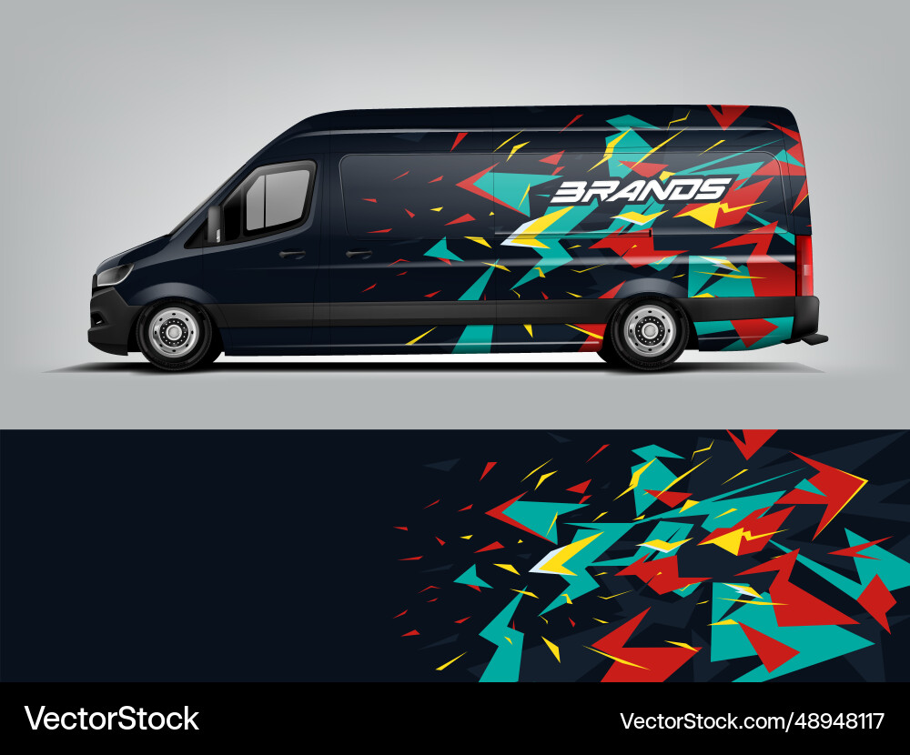 Van wrap design abstract geometric Royalty Free Vector Image