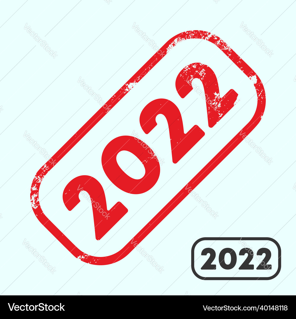 2022 year rubber stamp with grunge texture Vector Image