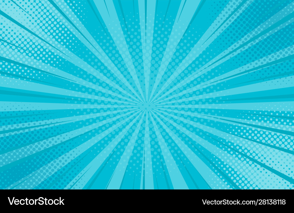 Abstract blue striped retro comic background Vector Image