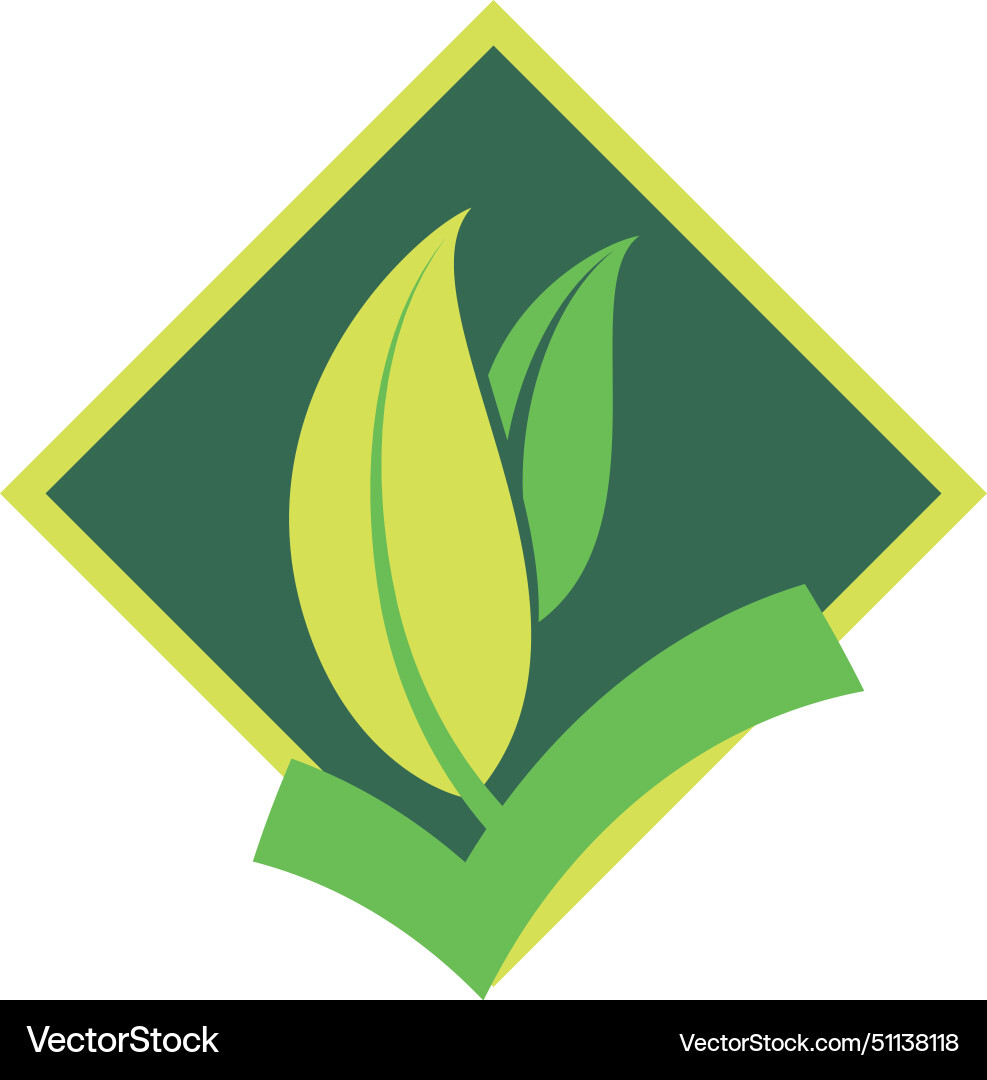 Eco label leaf Royalty Free Vector Image - VectorStock