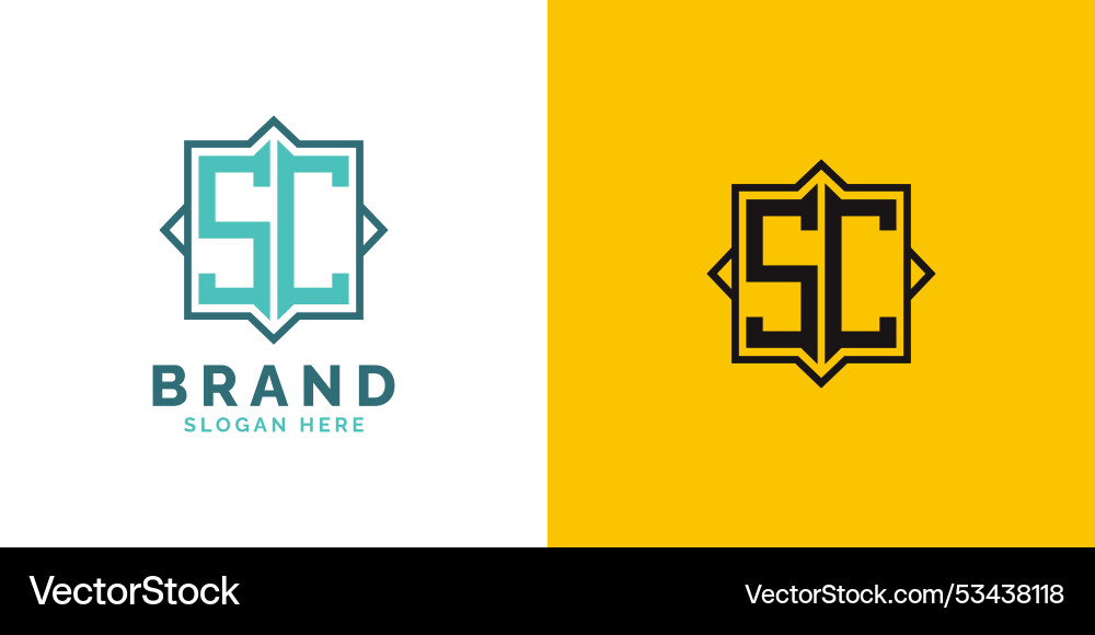 Modern sc monogram logo design initial letter Vector Image