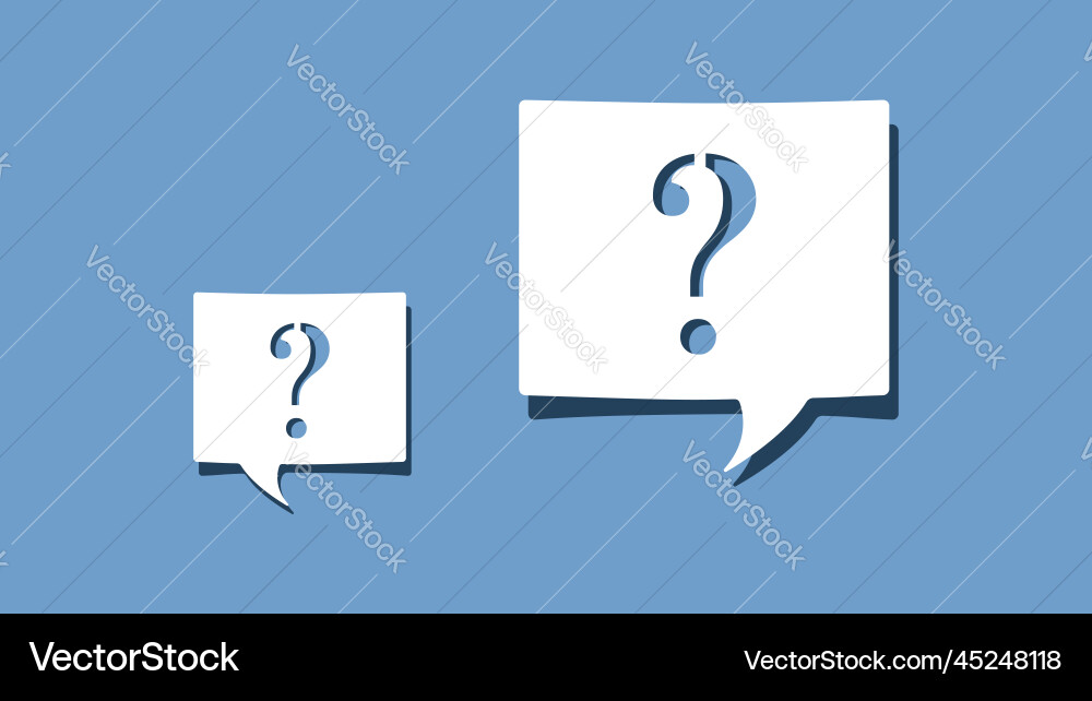 Question mark symbol on cutout white paper speech Vector Image