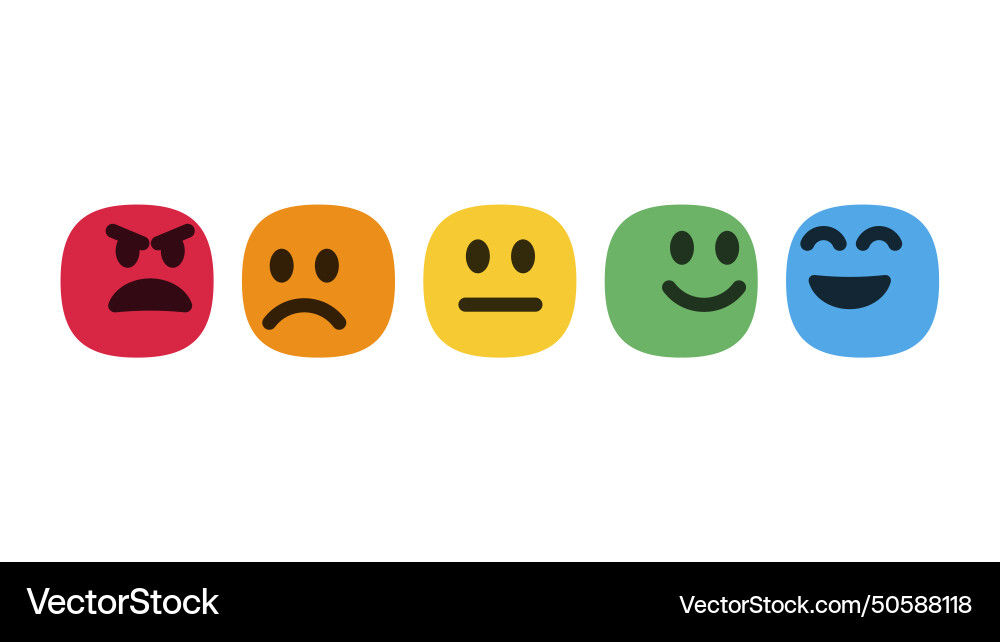 Satisfaction feedback rate form emoticons square Vector Image