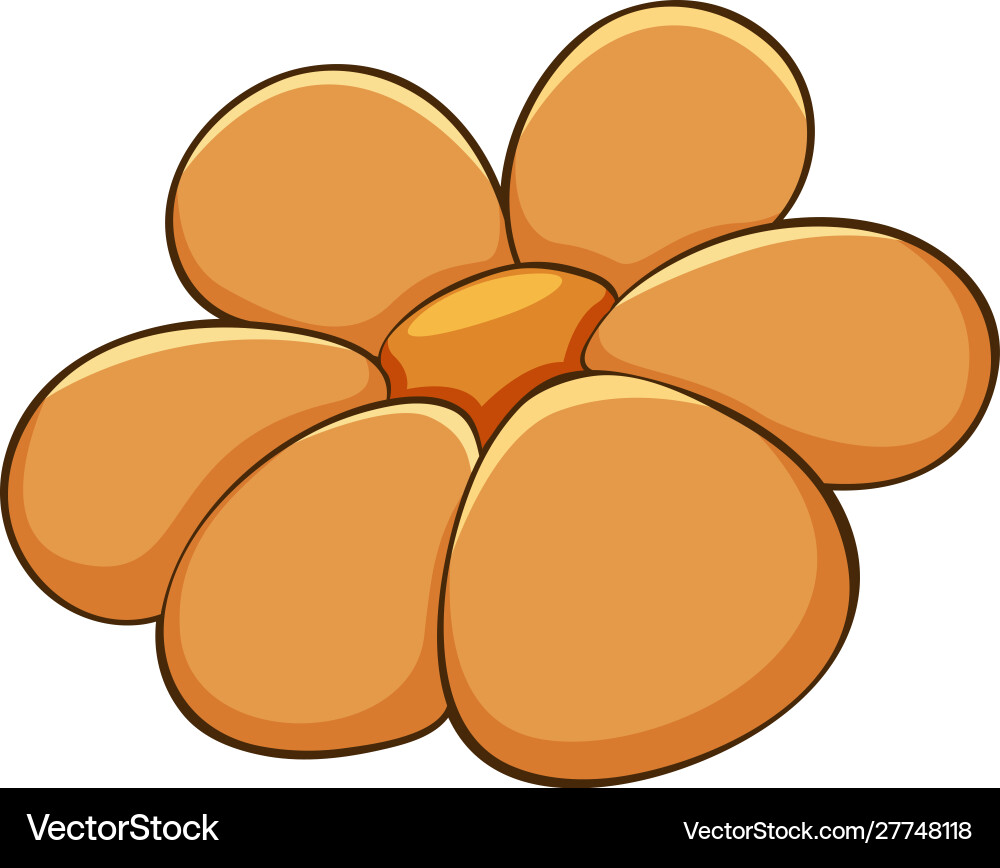 Single flower in orange color Royalty Free Vector Image