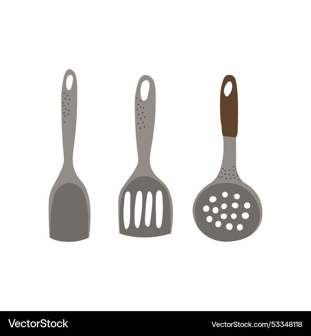 Three kitchen utensils spatula Royalty Free Vector Image
