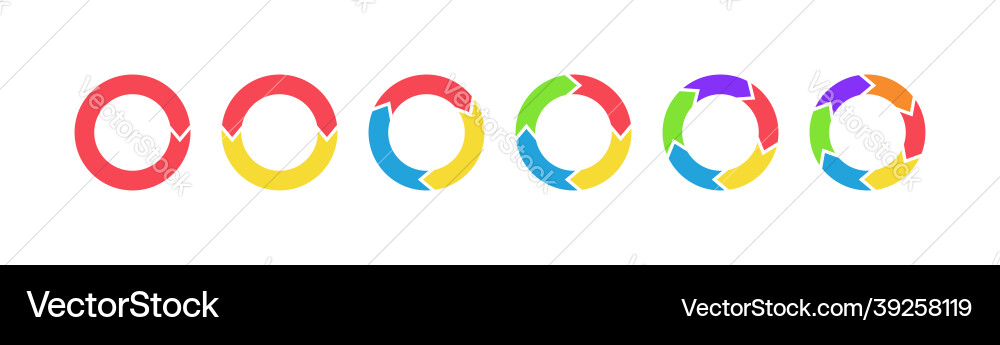 Arrow chart circle diagram with color Royalty Free Vector
