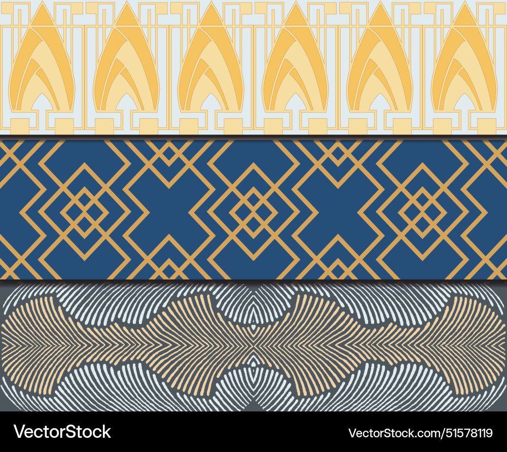 Art deco style patterns Royalty Free Vector Image