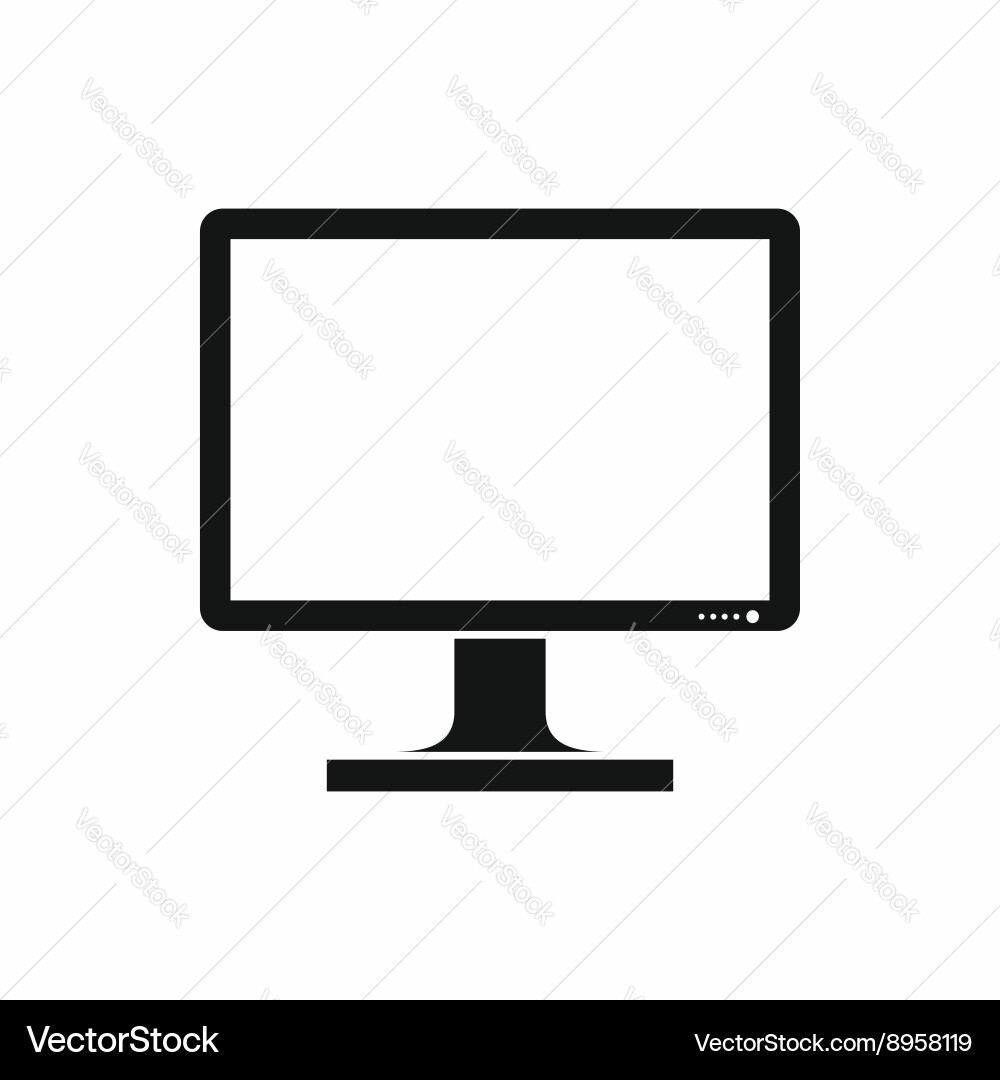 Blank computer monitor icon simple style Vector Image