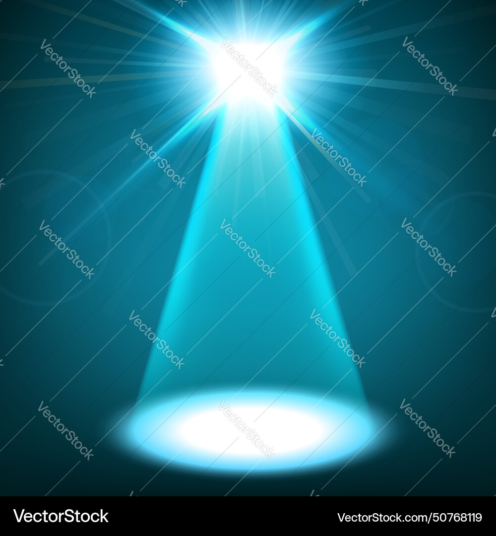 Blue spotlight shining Royalty Free Vector Image