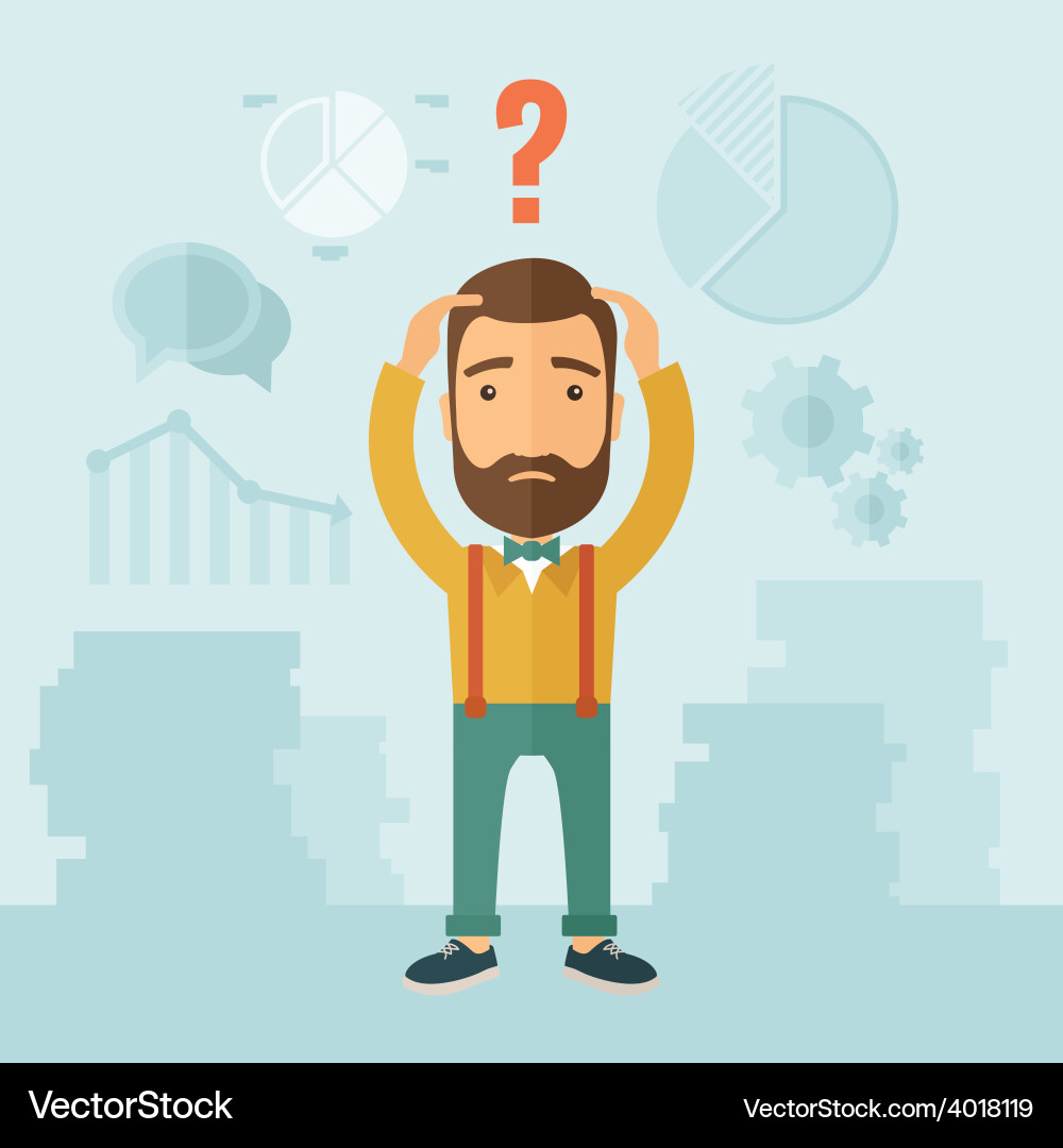 Confused man Royalty Free Vector Image - VectorStock