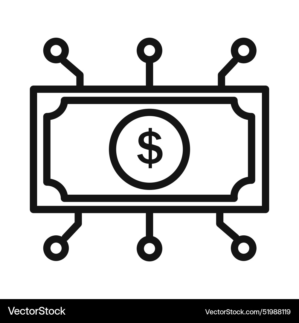 Digital currency icon mark in filled style Vector Image