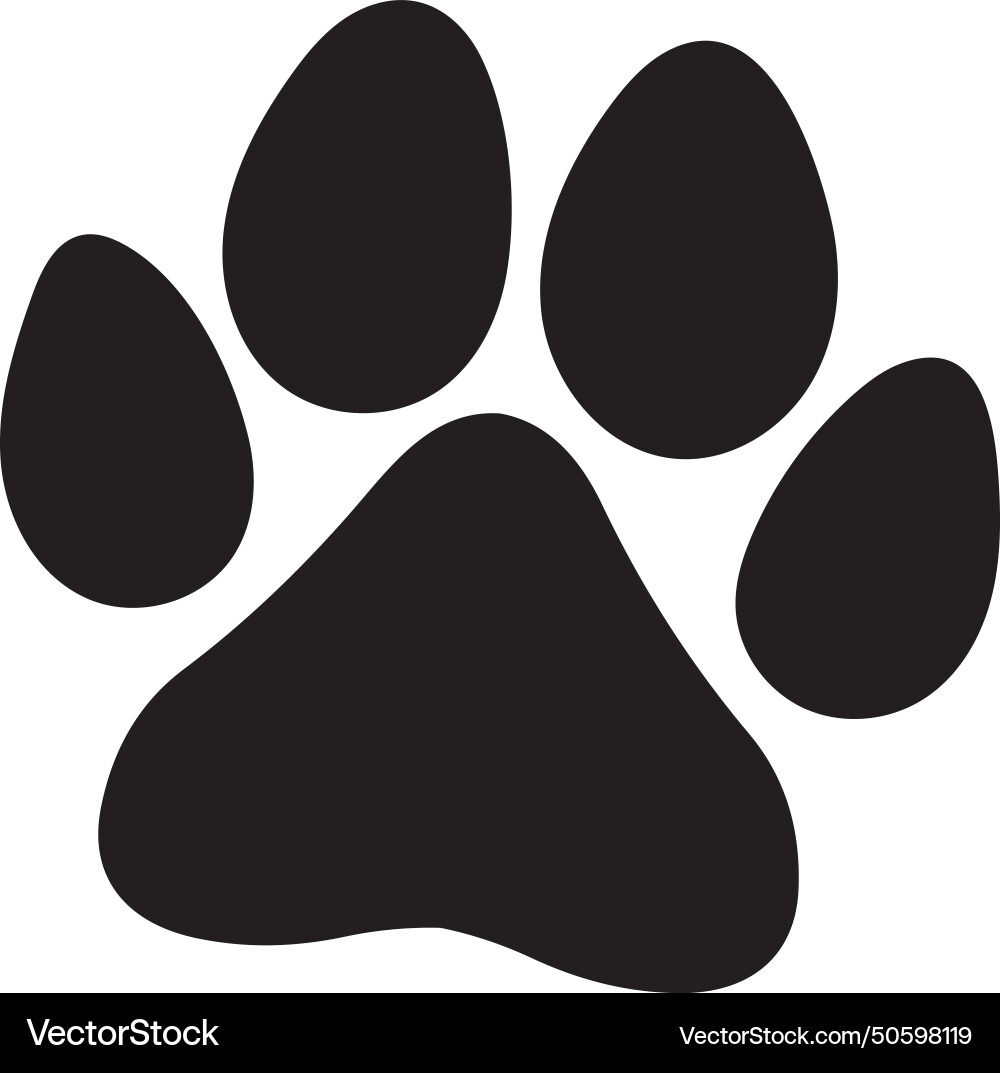 Dog foot print Royalty Free Vector Image - VectorStock