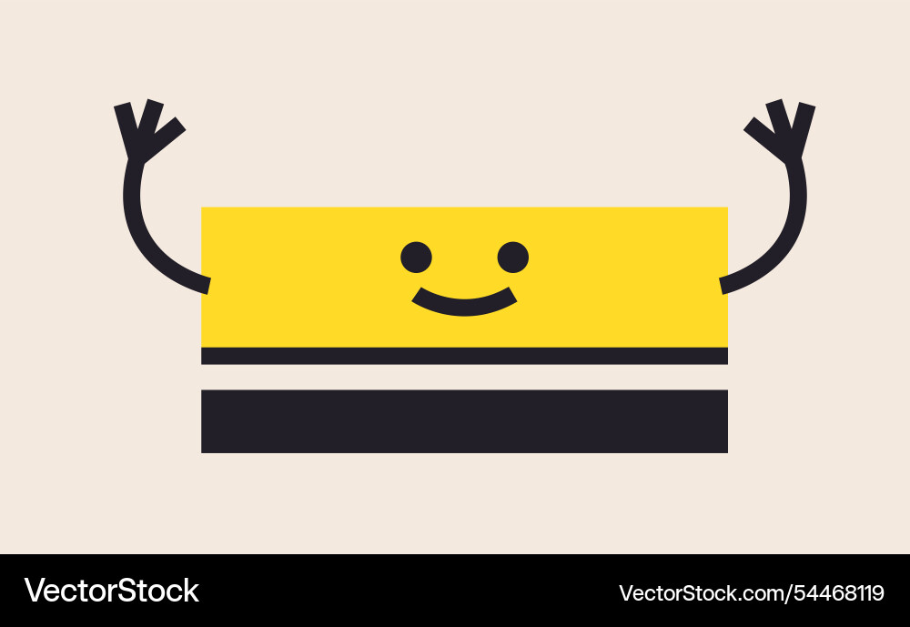 Funny square character with face abstract Vector Image