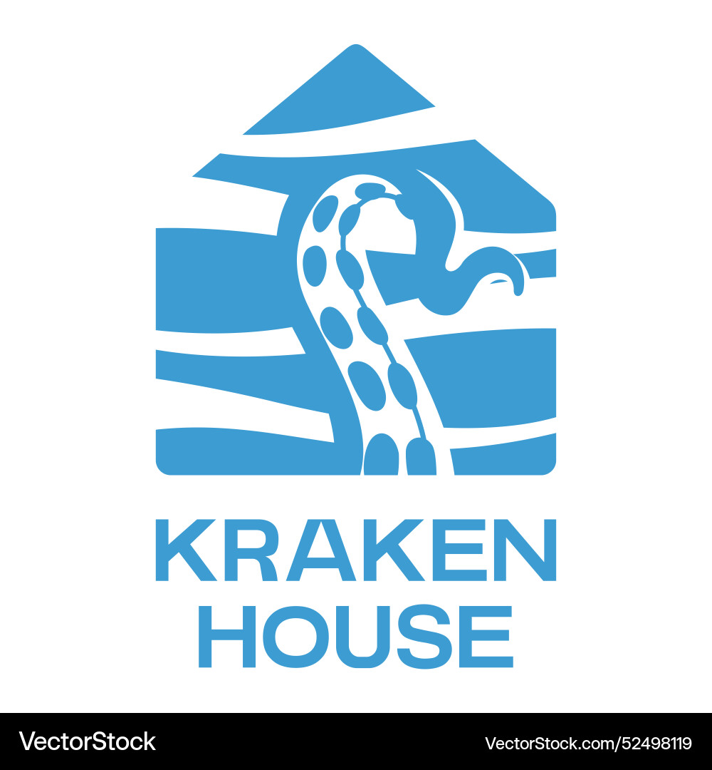 Kraken house minimalist flat logo design Vector Image