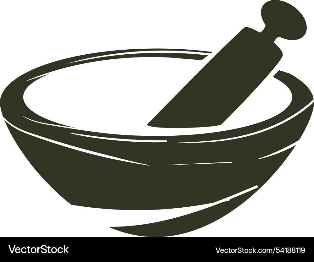 Minimalist mortar and pestle Royalty Free Vector Image