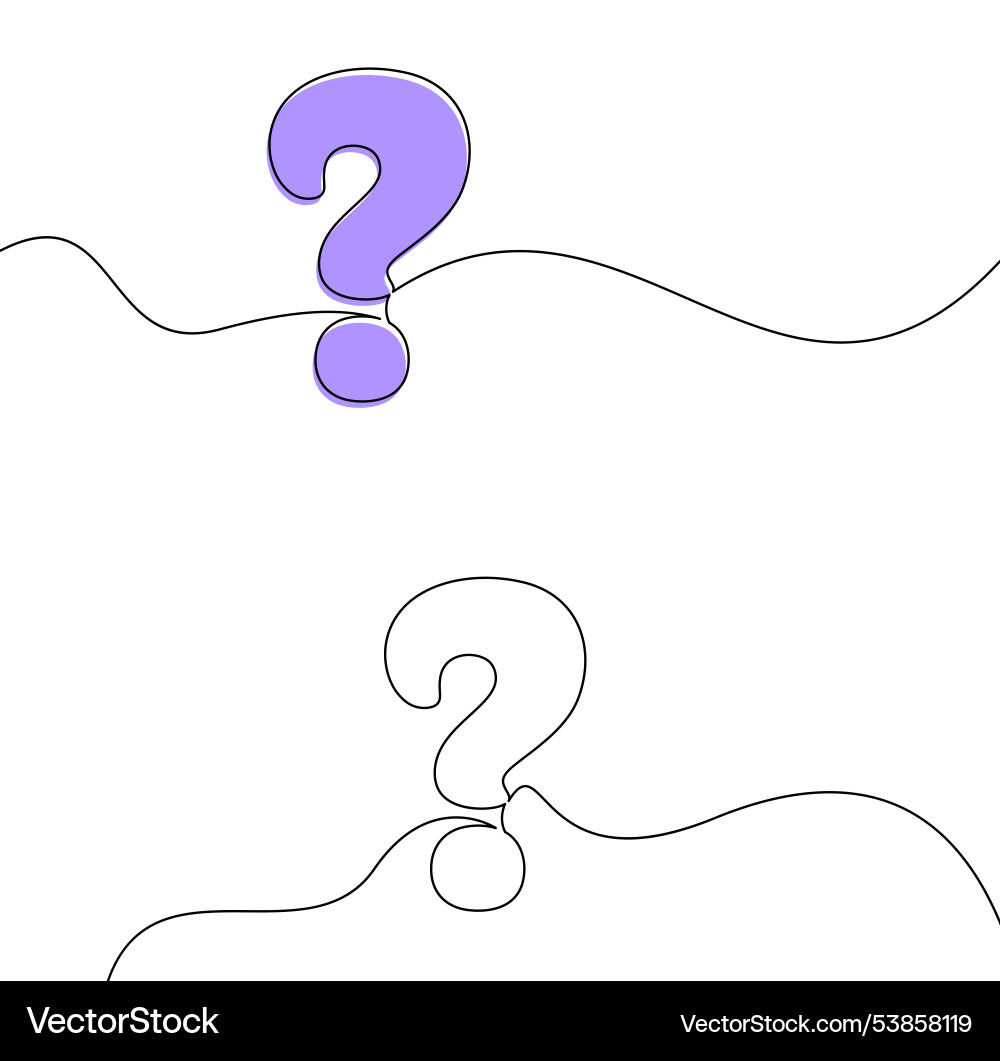 Minimalist question marks with purple accent Vector Image