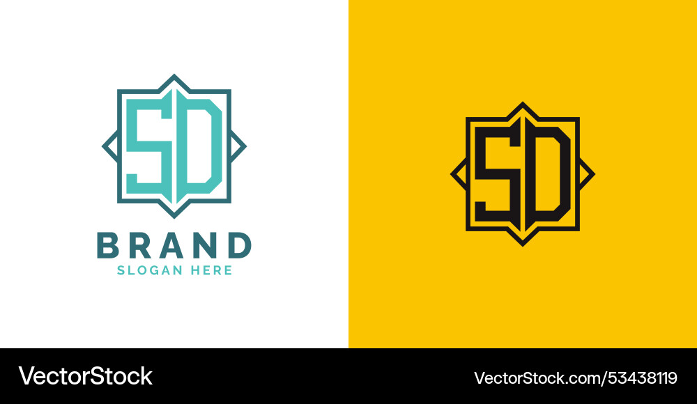 Modern sd monogram logo design initial letter sd Vector Image