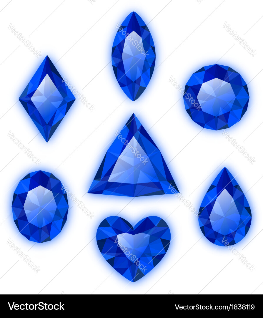 Set of gems isolated on white Royalty Free Vector Image