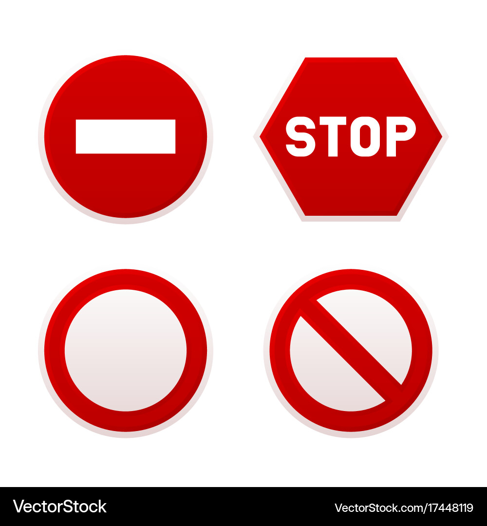 Stop sign set Royalty Free Vector Image - VectorStock