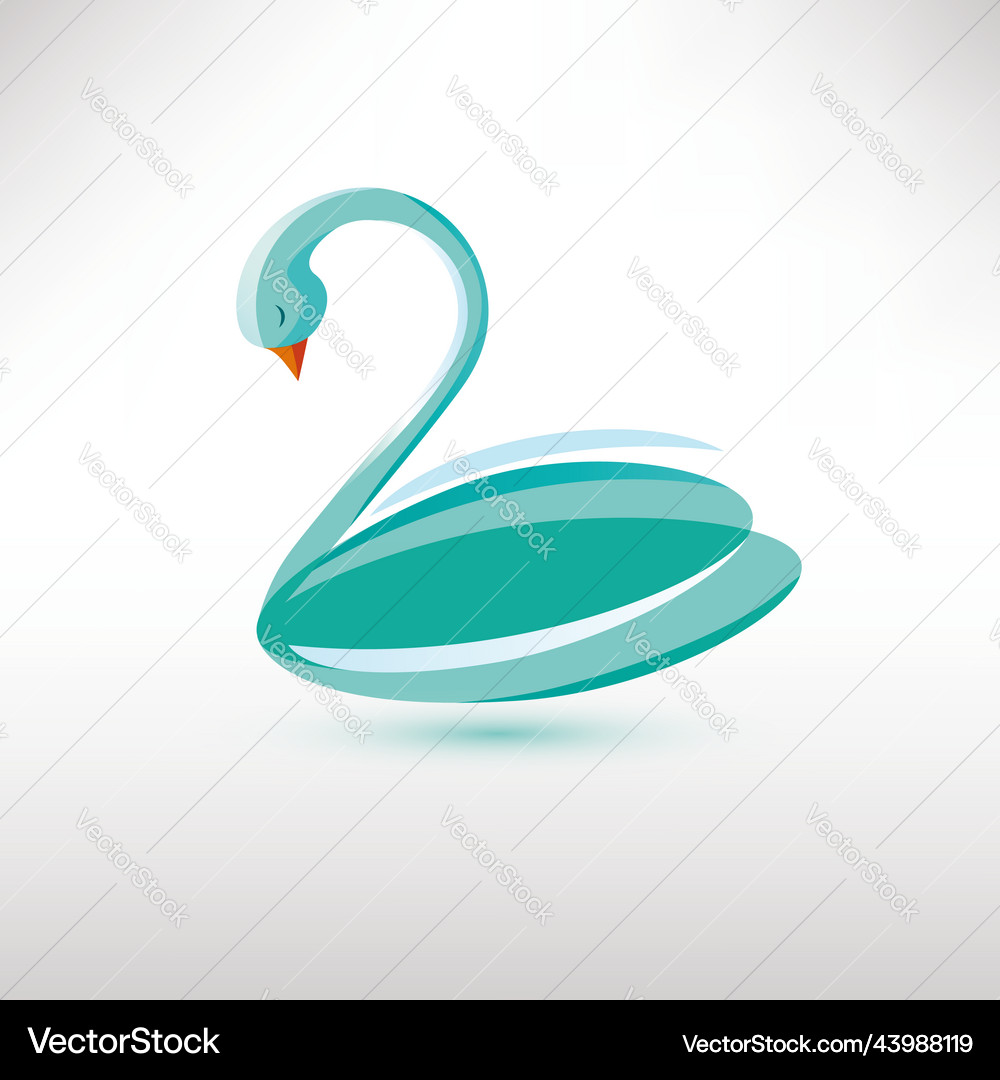 Swan stylized symbol logo or brand template Vector Image