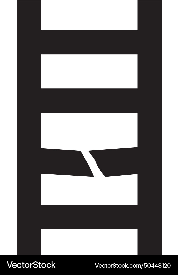 Broken ladder icon stairs sign damaged Royalty Free Vector