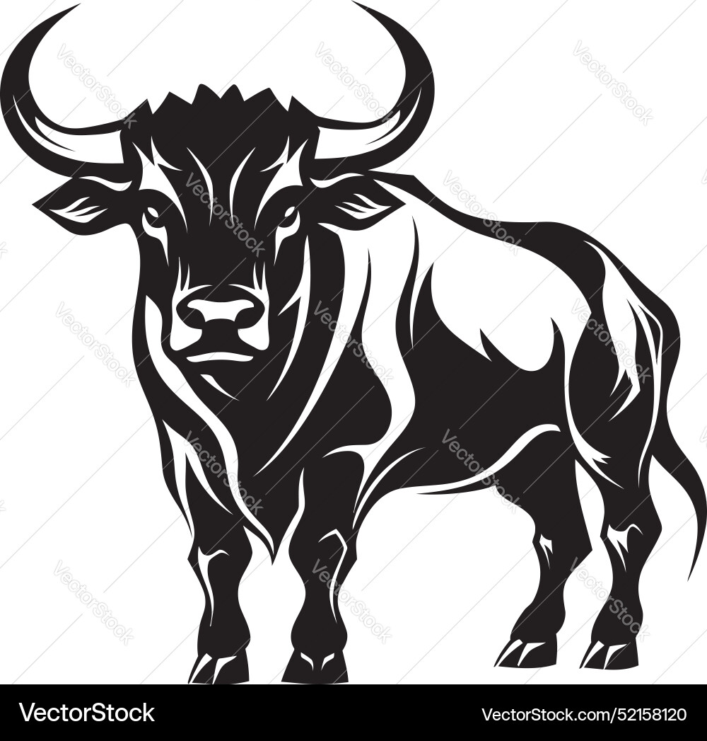 Bullish buddy cartoon bull icon design dynamic Vector Image