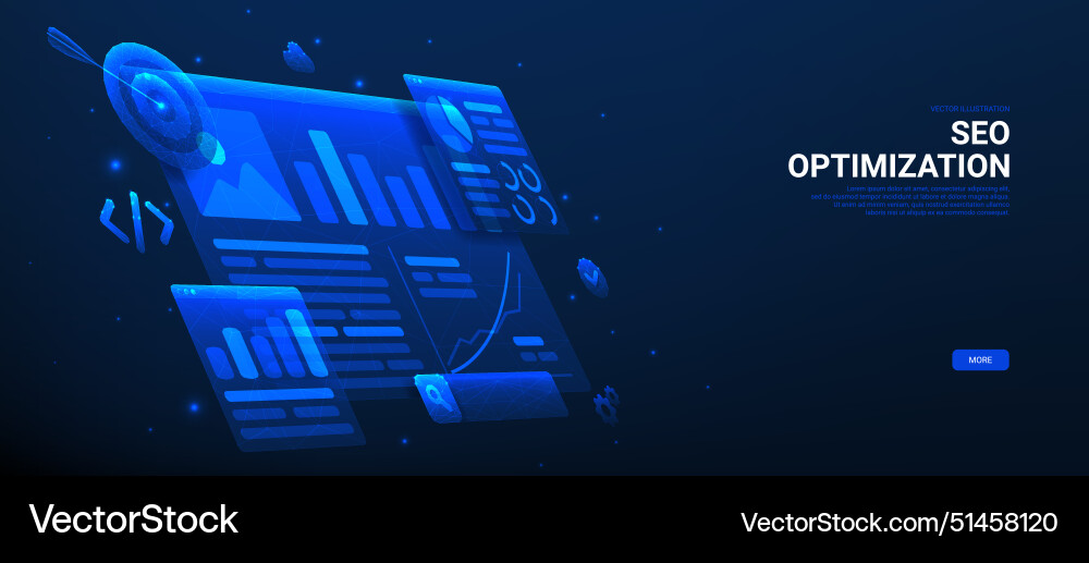 Horizontal banner of seo optimization Royalty Free Vector