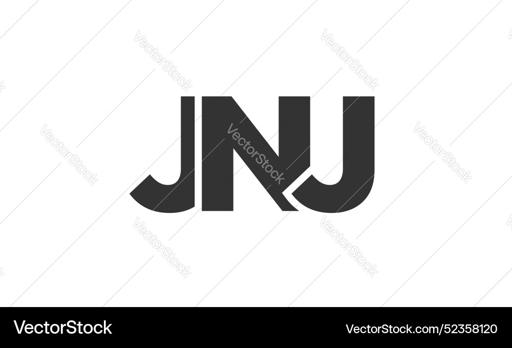 Jnj logo design template with strong and modern Vector Image