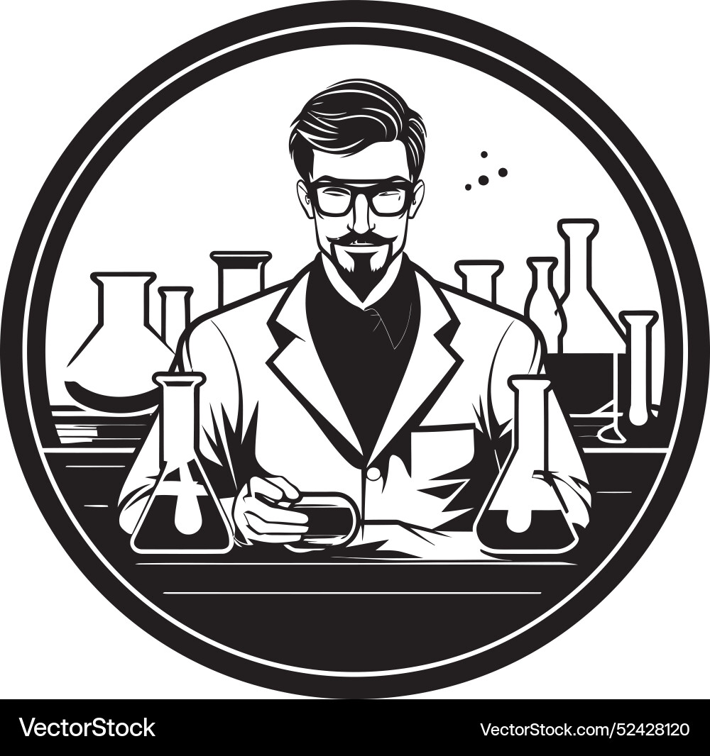Lab technician mastery in form representation o Vector Image
