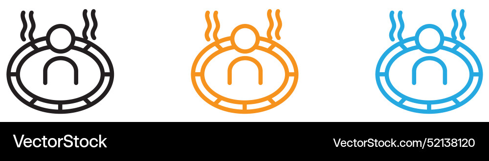 Man relaxing in jacuzzi logo set collection for Vector Image