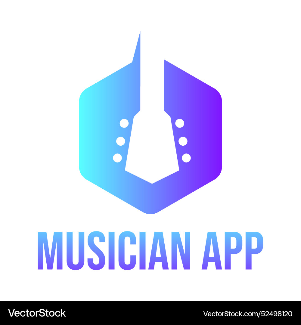 Music application minimalist flat logo design Vector Image