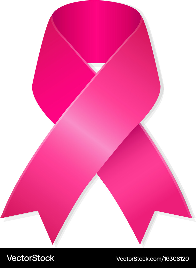 Pink ribbon Royalty Free Vector Image - VectorStock
