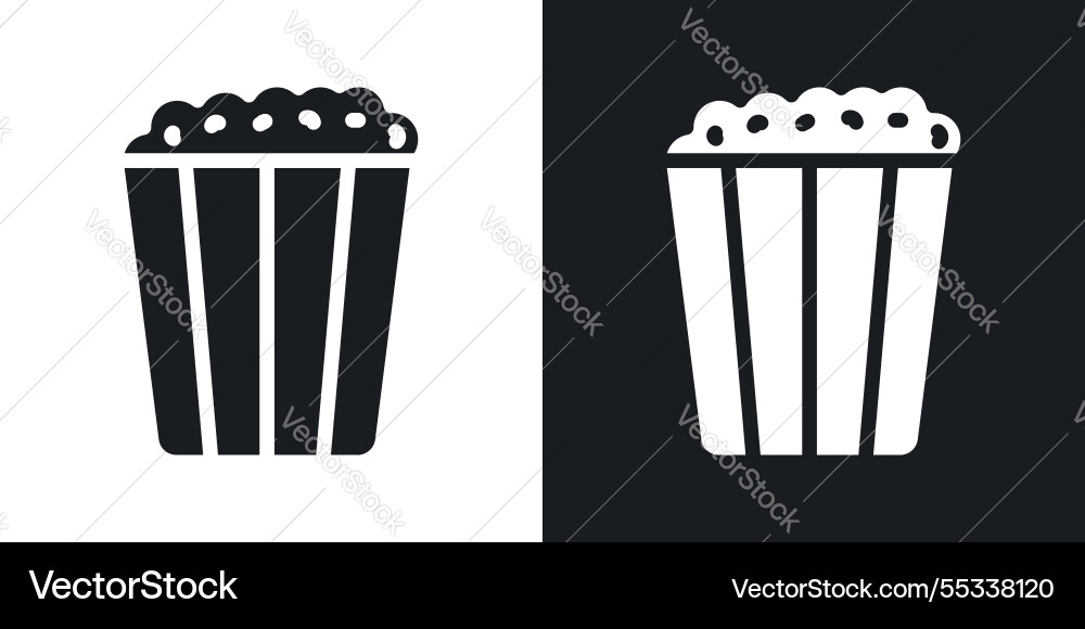Popcorn icons set black and colored style Vector Image