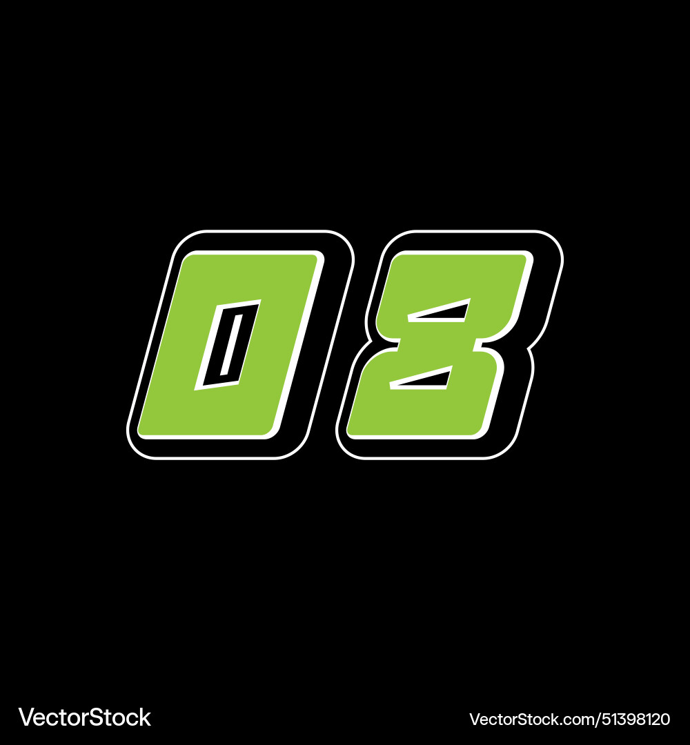 Racing number 08 design template Royalty Free Vector Image